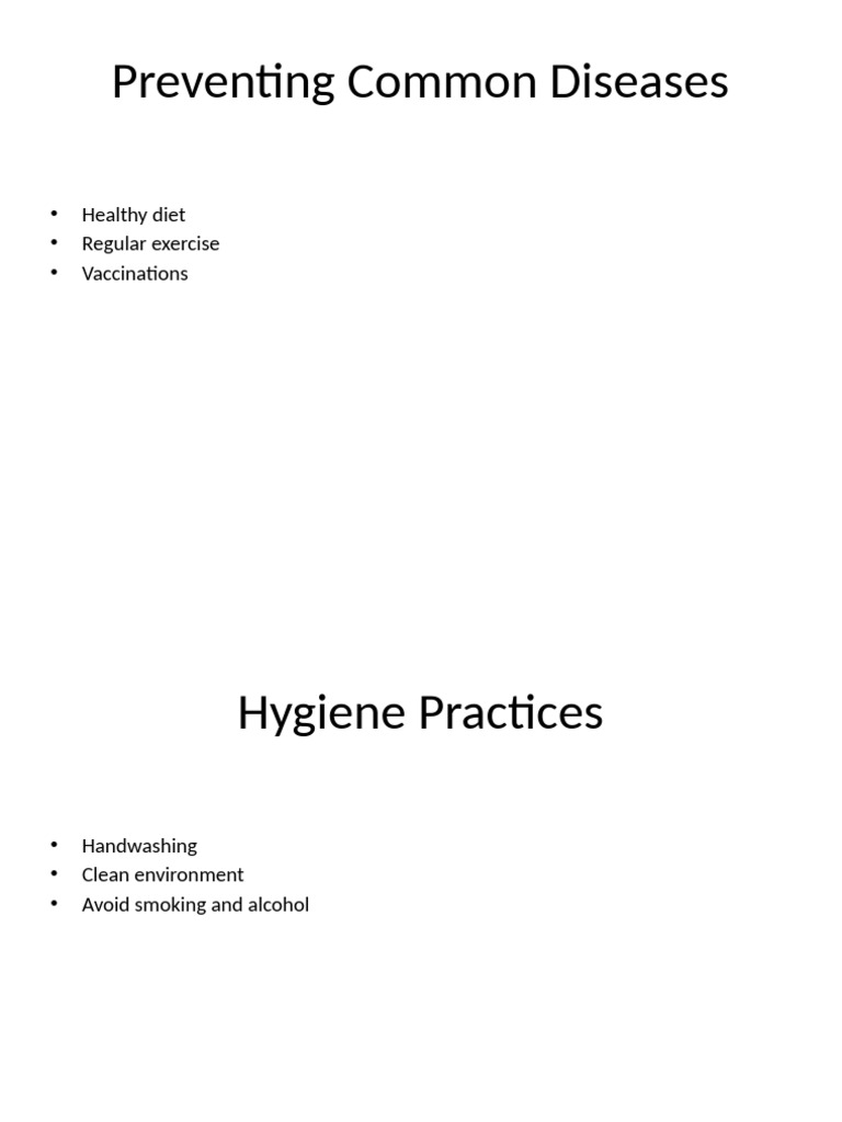 Disease Prevention Tips and Practices | PDF