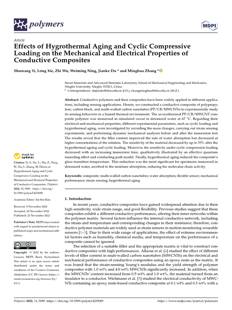 Effects of Hygrothermal Aging and Cyclic Compressi | PDF | Composite ...