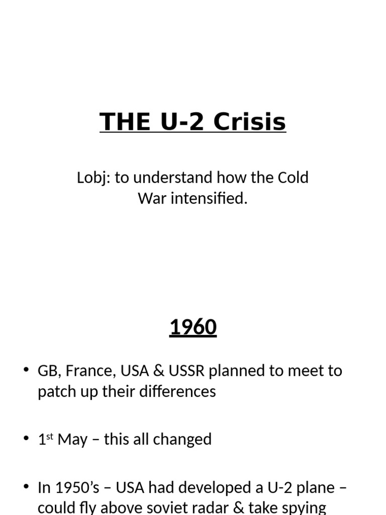 Unit 2 1955 - 1970 Cold War2 Lesson 2 U2 Crisis & Berlin Wall | PDF ...