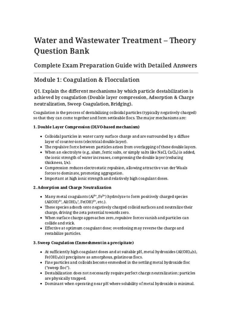 Coagulation Mechanisms in Water Treatment | PDF | Ion Exchange | Filtration
