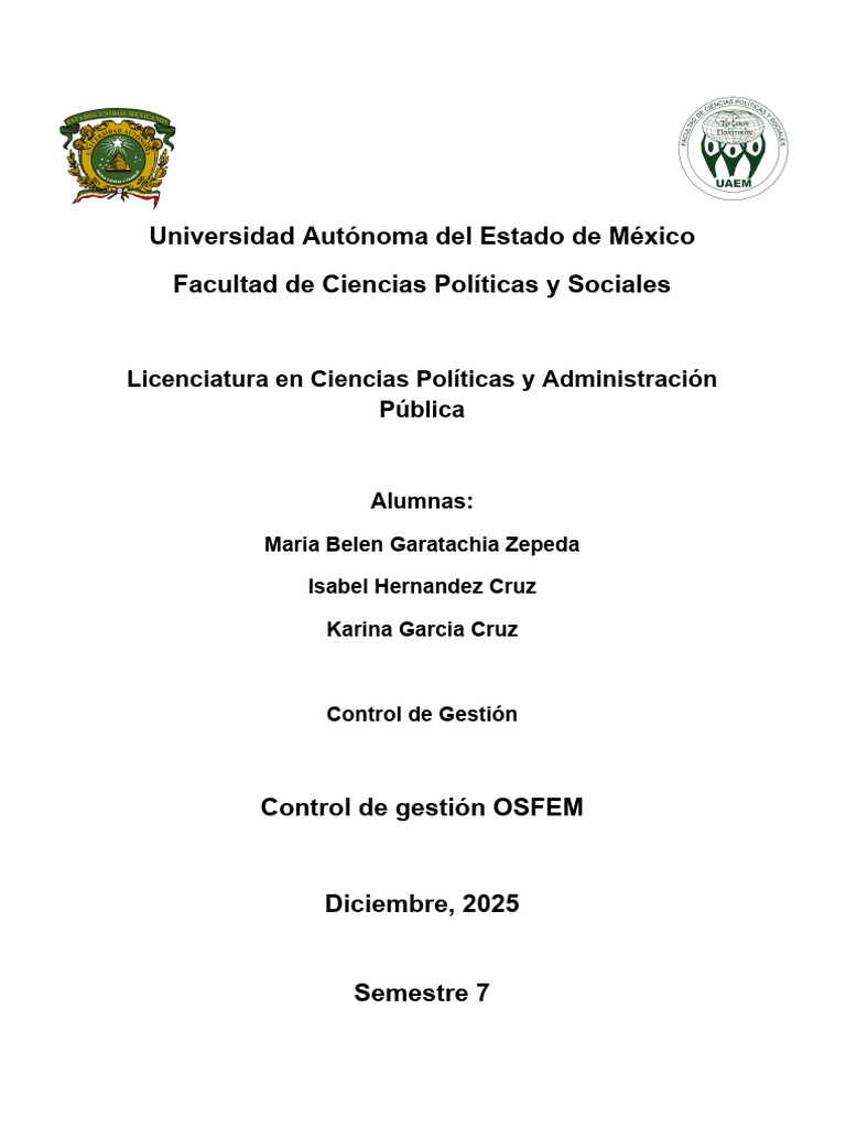 Control de Gestión en OSFEM 2025 | PDF | Auditoría | Responsabilidad