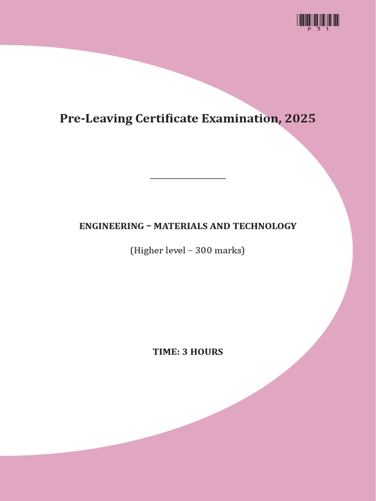 Engineering Materials & Technology Exam 2025 | PDF | Construction | Welding