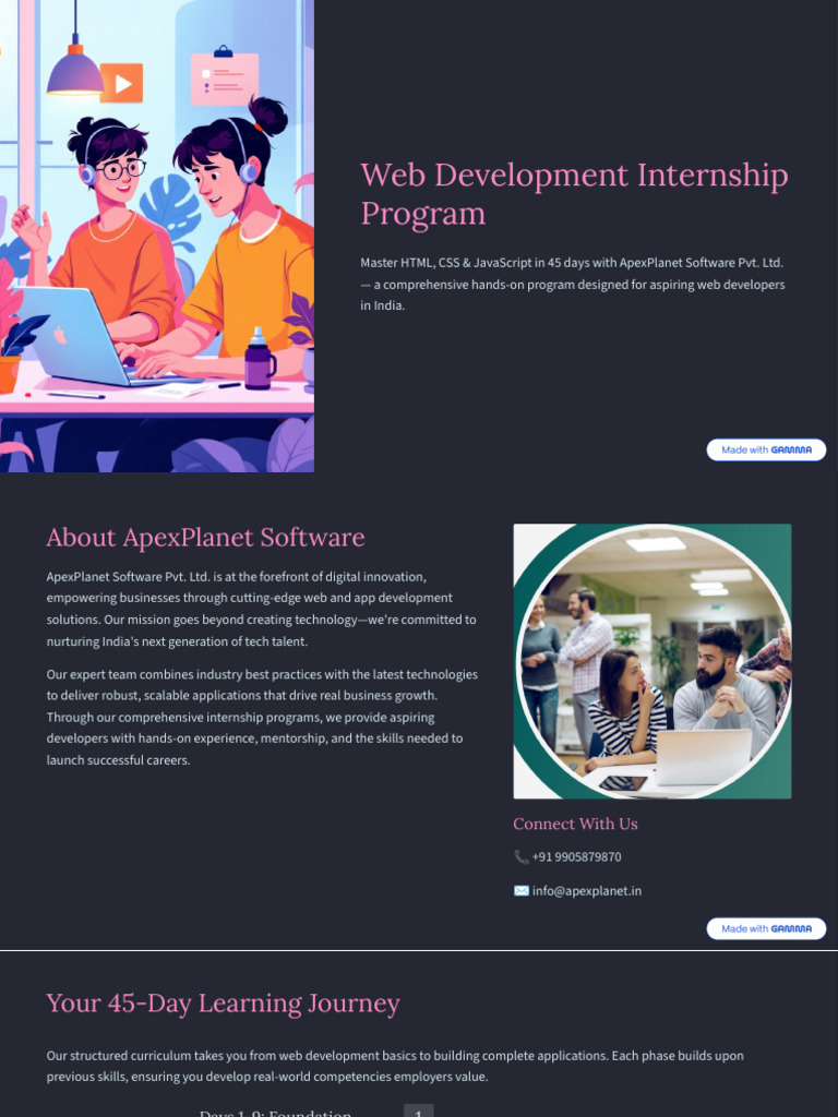 Web Development Internship Program | PDF | Web Development | World Wide Web