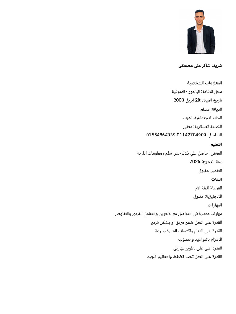 Sherif Shaker CV Ats-1 | PDF