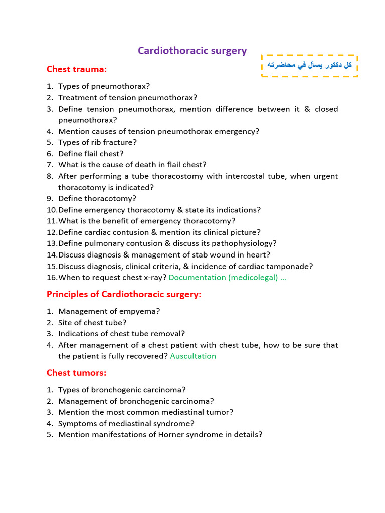 Cardiothoracic Surgery | PDF | Coronary Artery Bypass Surgery ...