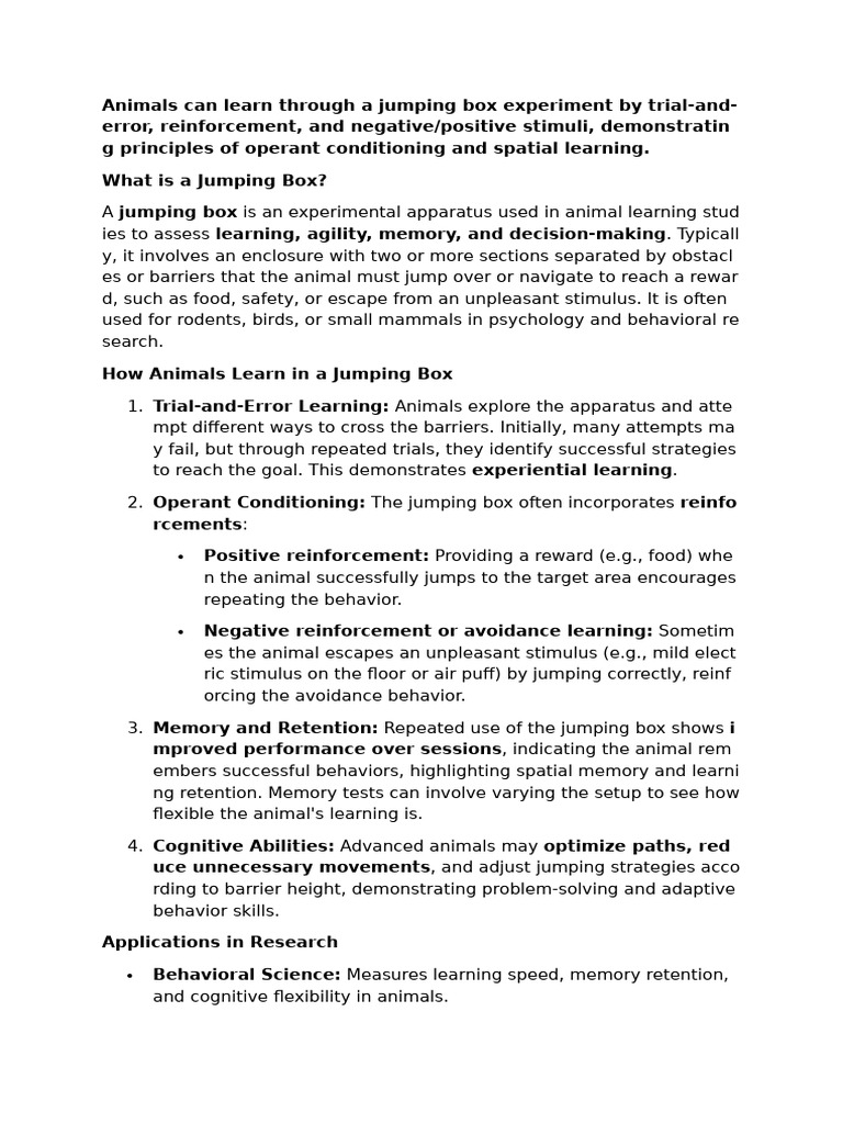 Animals | PDF | Learning | Reinforcement