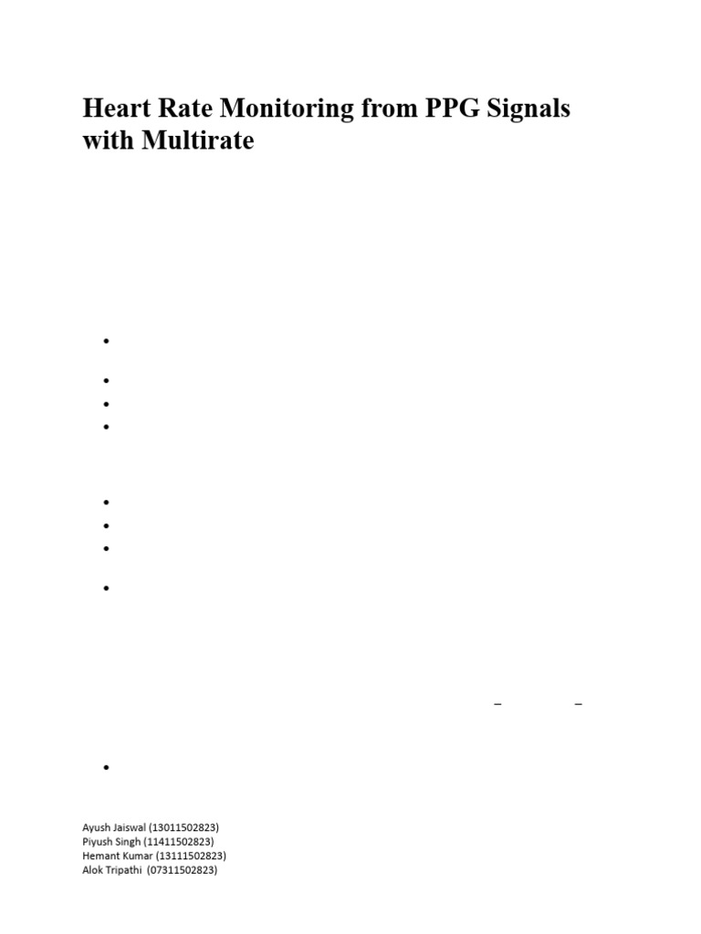 Heart Rate Monitoring via PPG Signals | PDF | Sampling (Signal ...
