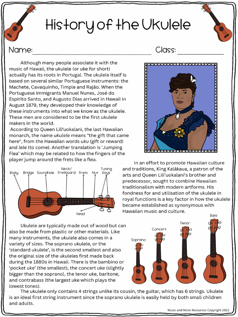(A4) Ukulele Worksheets MaM | PDF