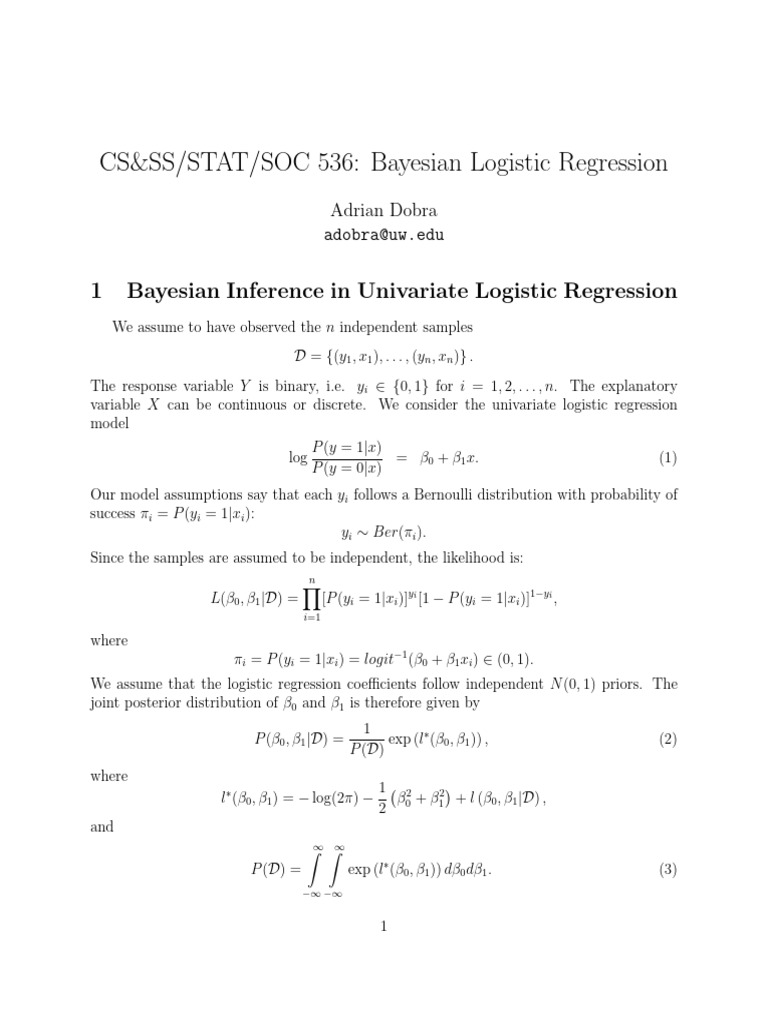 1_bayesianlogisticregression | PDF | Logistic Regression | Regression ...