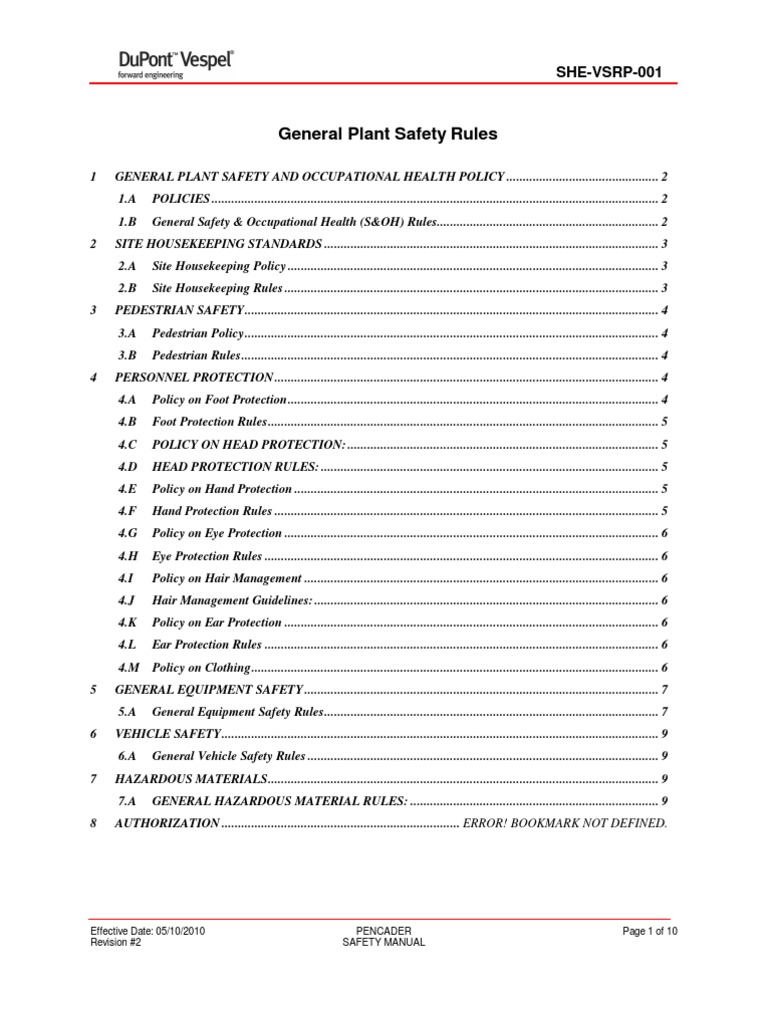 General Safety Rules | PDF | Occupational Safety And Health | Personal ...