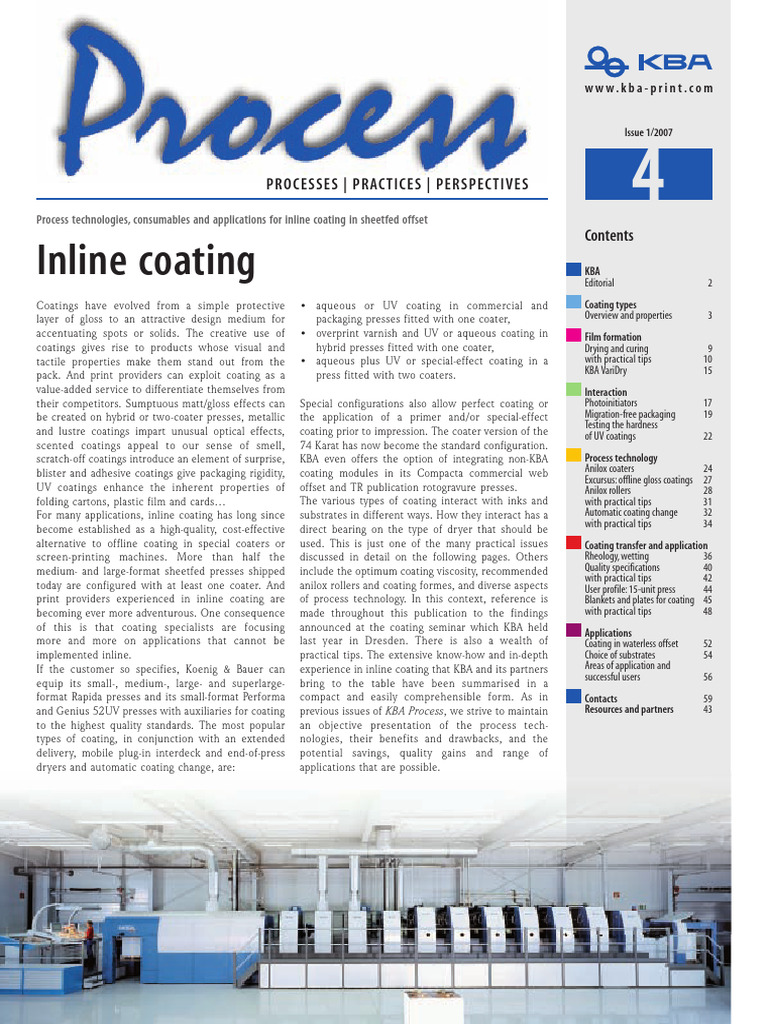 Inline Coating - KBA | PDF | Ultraviolet | Materials