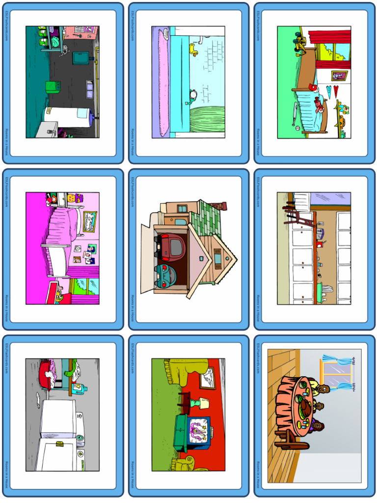 Rooms in A House Small Flashcards | PDF