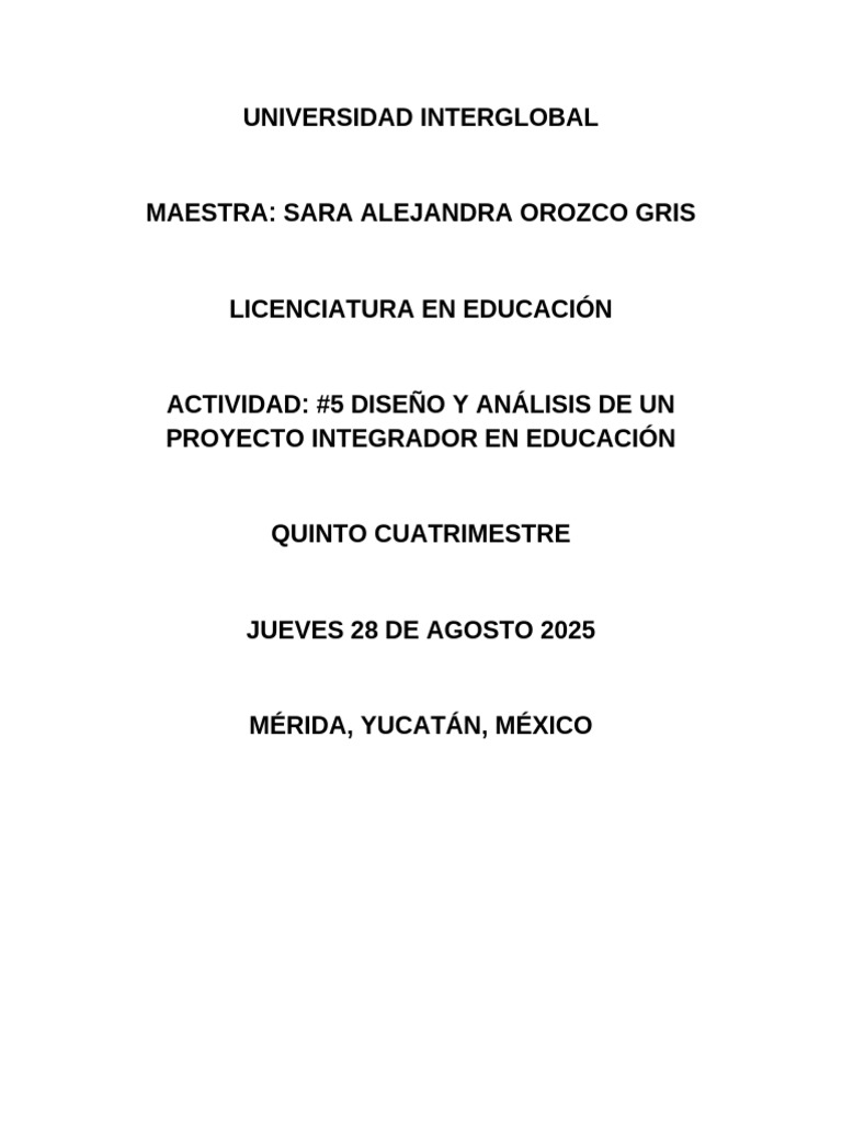 Actividad 5 Proyecto Integrador | PDF | Evaluación | Aprendizaje