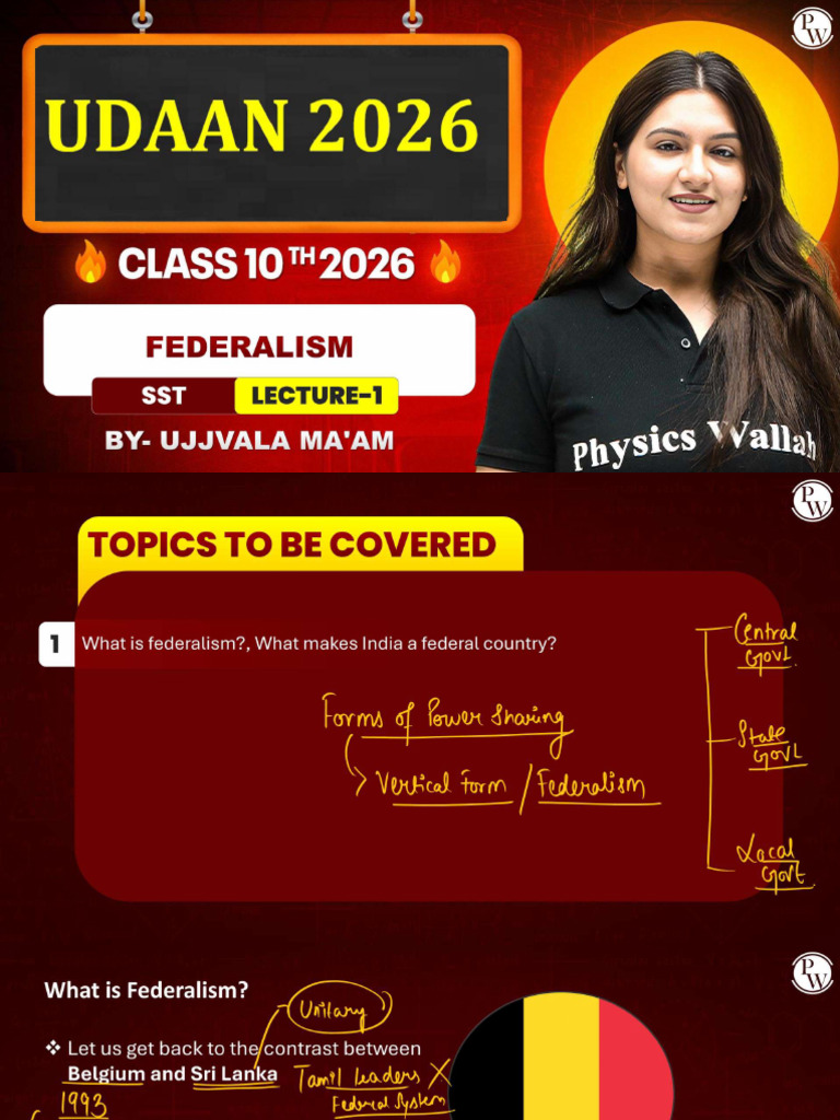 Political Science - Federalism 01 _Class Notes.pdf (1) | PDF