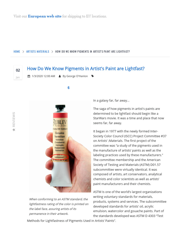 Artists Materials - How Do We Know Pigments in Artist's Paint Are ...