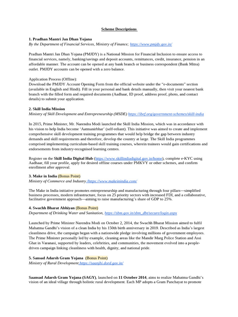 scheme description Vikas75 schemes, Sujeet Kumar | PDF | Economy Of India | Government Of India