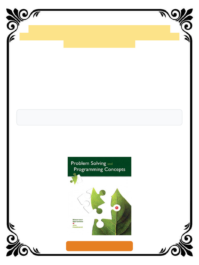 Problem Solving and Programming Concepts 9th Edition Maureen Sprankle ...