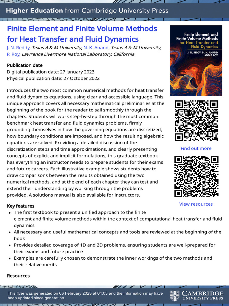 Finite Element & Volume Methods Guide | PDF | Fluid Dynamics | Finite ...