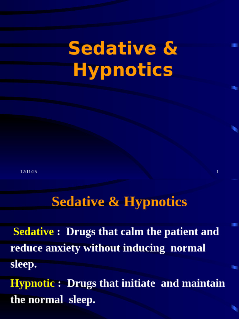 Overview of Sedative and Hypnotic Drugs | PDF | Benzodiazepine ...