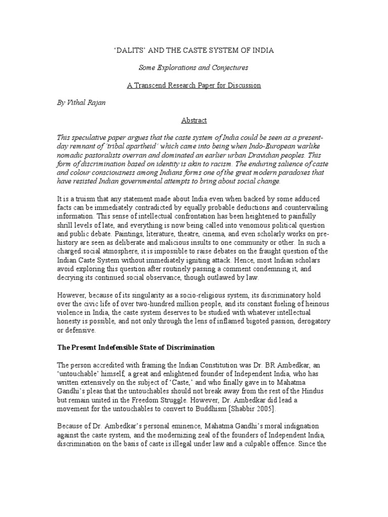 The Caste System in India | PDF | Dalit | Racism