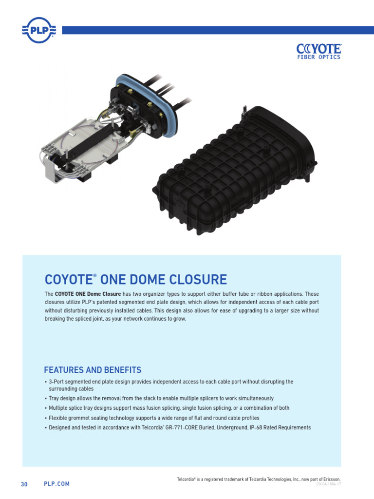 COYOTE ONE Dome Closure Overview | PDF | Manufactured Goods