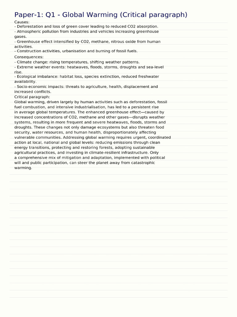 Handwritten Sample Answers | PDF