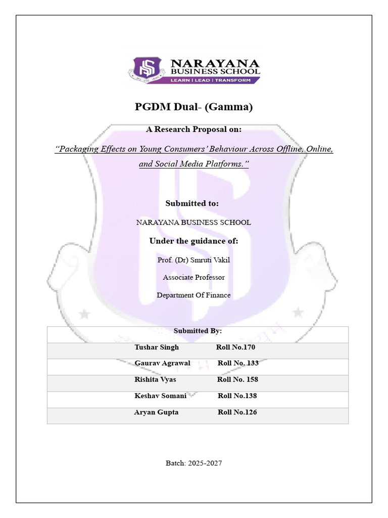 Research_Methodology_Proposal_Gaurav_Agarwal_133_Gamma,, | PDF | Behavior | Brand