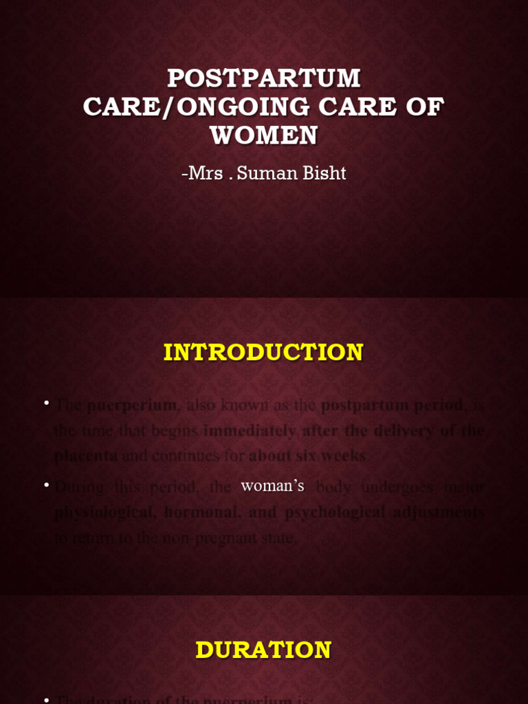 Postpartum Care | PDF | Postpartum Period | Breastfeeding