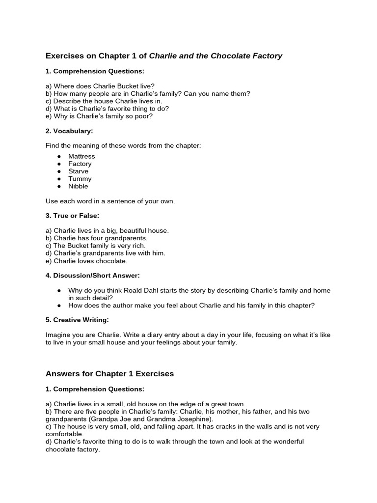 Charlie and The Chocolate Factory - Chapter 1 | PDF