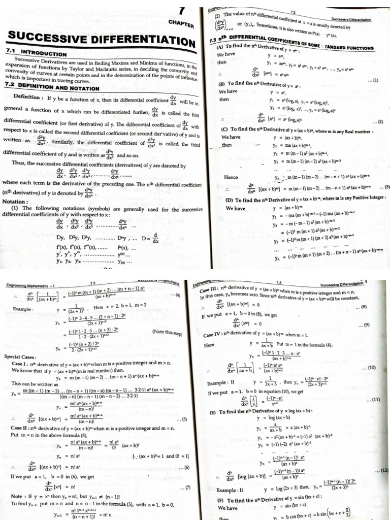 Successive Differentiation | PDF