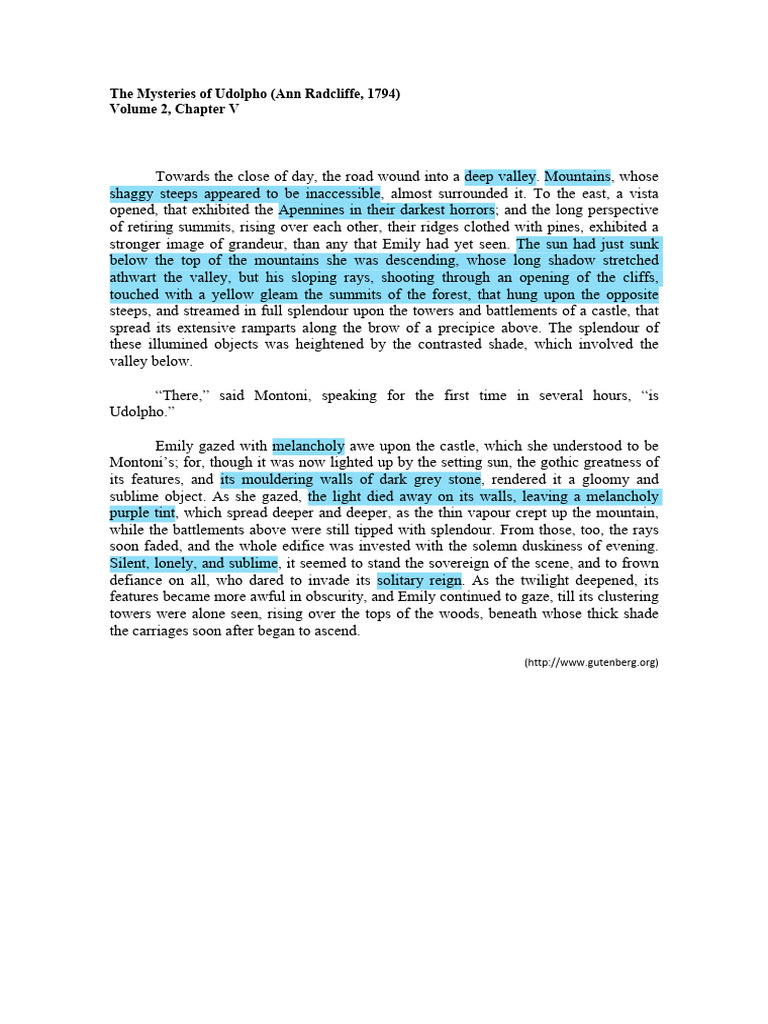 The Mysteries of Udolpho 2 The Castle | PDF