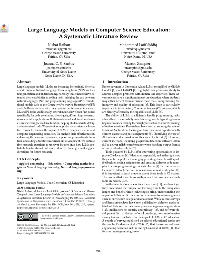 LLMs in Computer Science Education Review | PDF | Computer Programming ...
