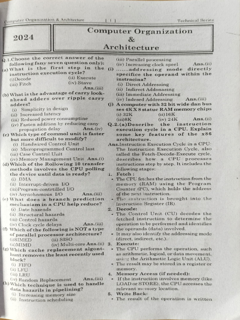 Computer Organisation and Architecture -1 | PDF | Central Processing Unit | Cache (Computing)