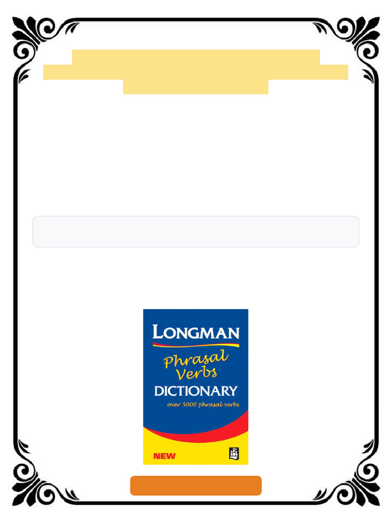 Longman Phrasal Verbs Dictionary (Paper) (2nd Edition) Pearson Longman ...