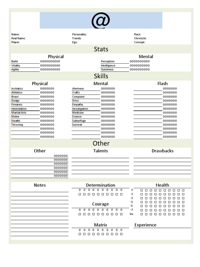 Character Stats and Skills Overview | PDF