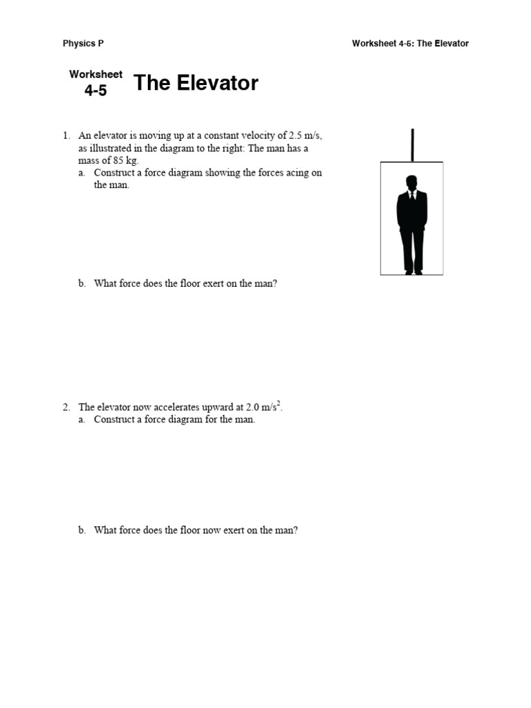Elevator Physics Force Analysis Worksheet | PDF | Force | Mechanics