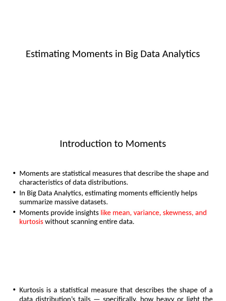 Big Data Moment Estimation Techniques | PDF | Probability Theory ...