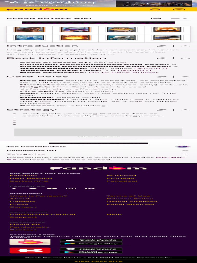 Arena 56 Hog Cycle Clash Royale Wiki Fandom | PDF