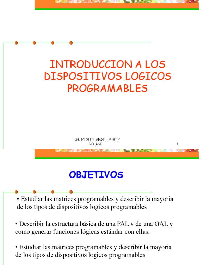Presentacion PLD | PDF | Arreglos de compuertas lógicas programables en sitio | Matriz (Matemáticas)