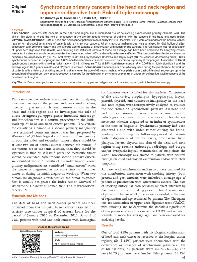 synchronous_primary_cancers_in_the_head_and_neck.16 (1) | PDF | Head ...