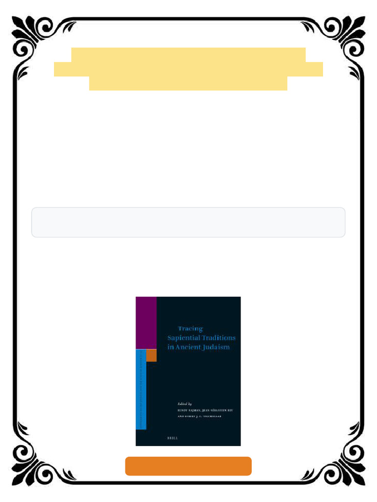 Tracing Sapiential Traditions in Ancient Judaism 1st Edition Hindy ...
