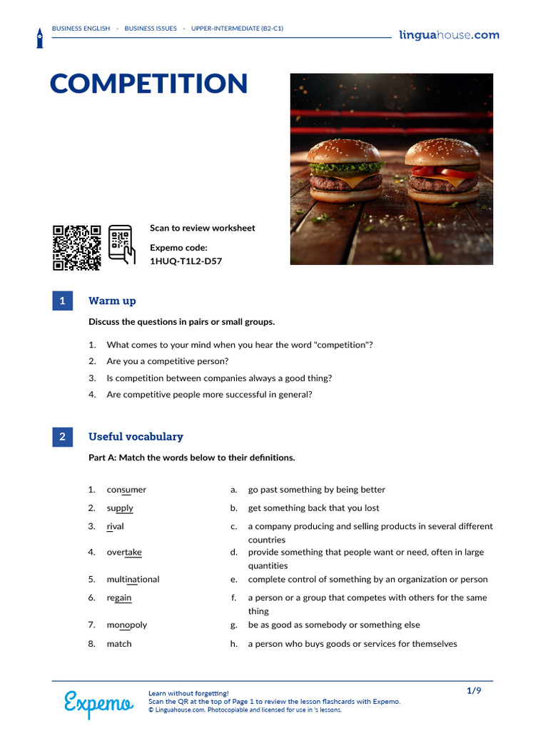 Business English: Understanding Competition | PDF | Adjective | Idiom
