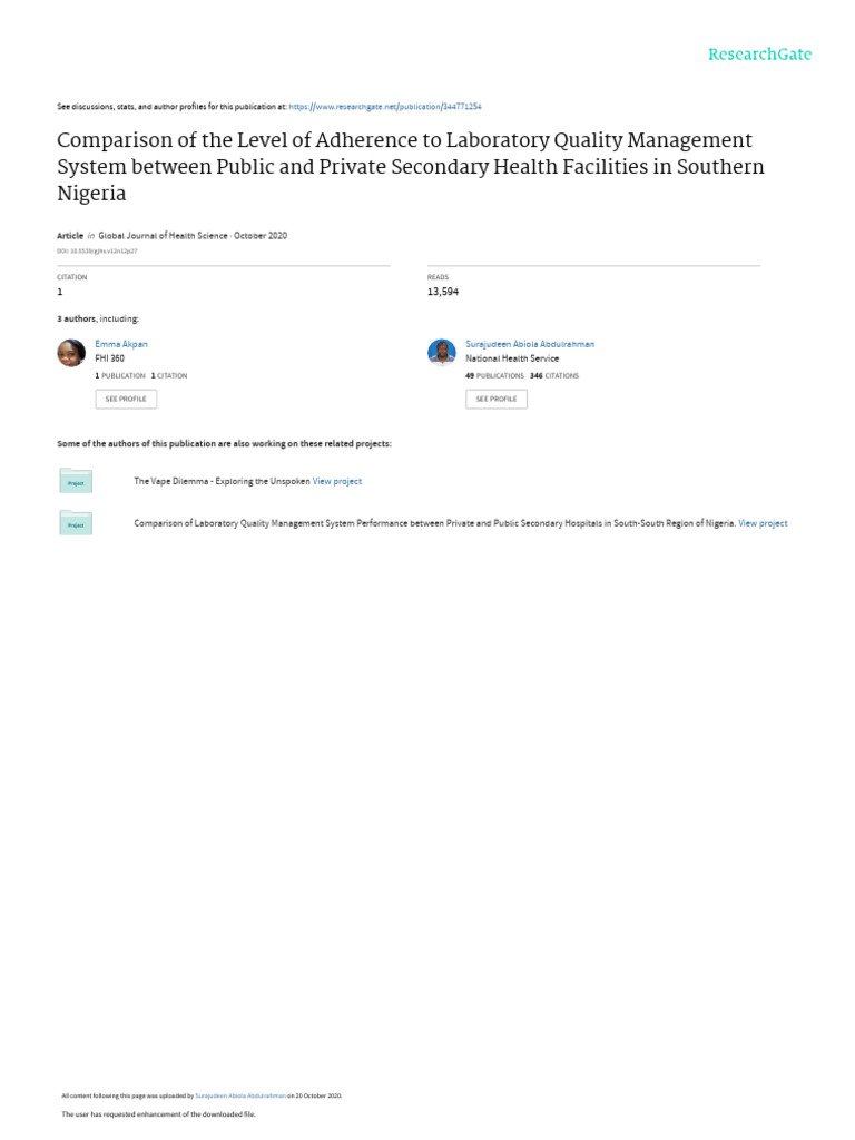 Lab QMS in NIgeria | PDF