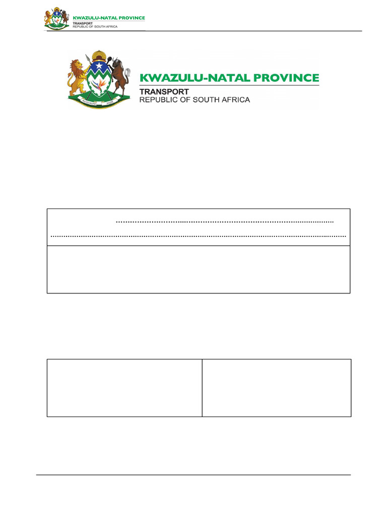 KZN DoT (Bid Doc) - Panel Reseal Project and Rehab on Varous Roads (1 ...