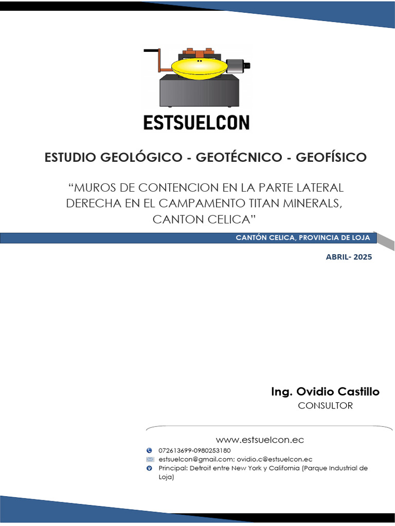 INF. GEO - GEOT - MURO - TITAN - MINERALS - CELICA+ANEXOS-signed | PDF ...