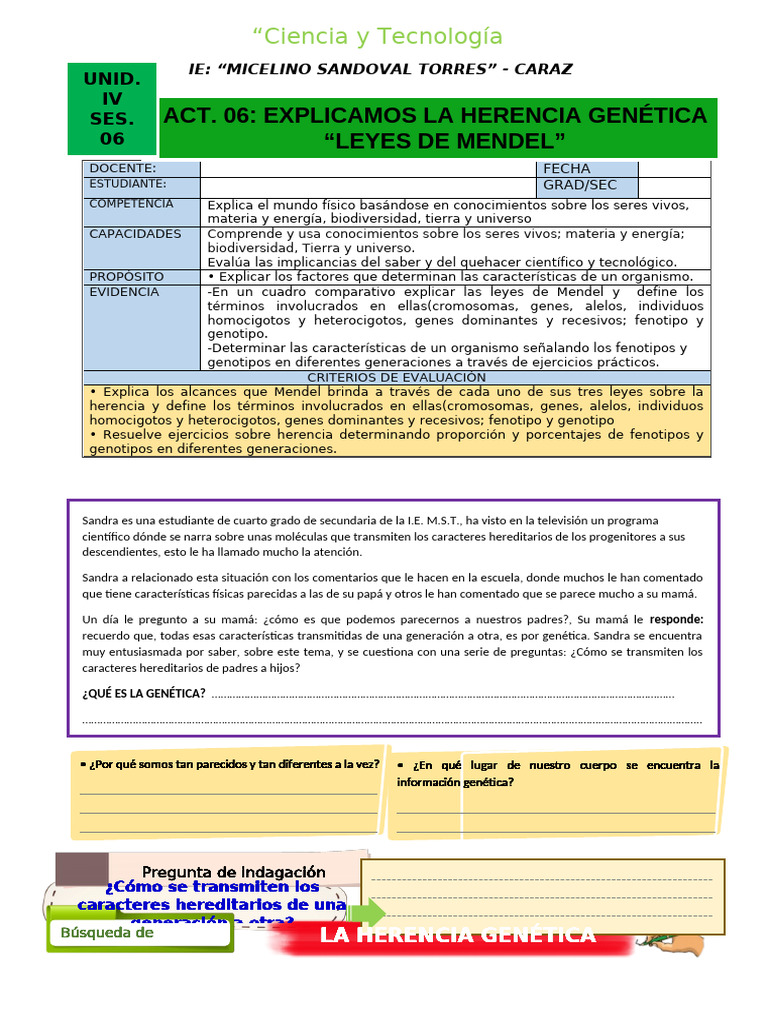 ACT. 06-SES.06 - CyT - 4to. UNID. IV - 2025. SEM. 06 | PDF | Dominancia ...