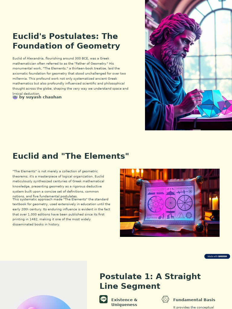 Euclids Postulates The Foundation of Geometry | PDF | Line (Geometry ...