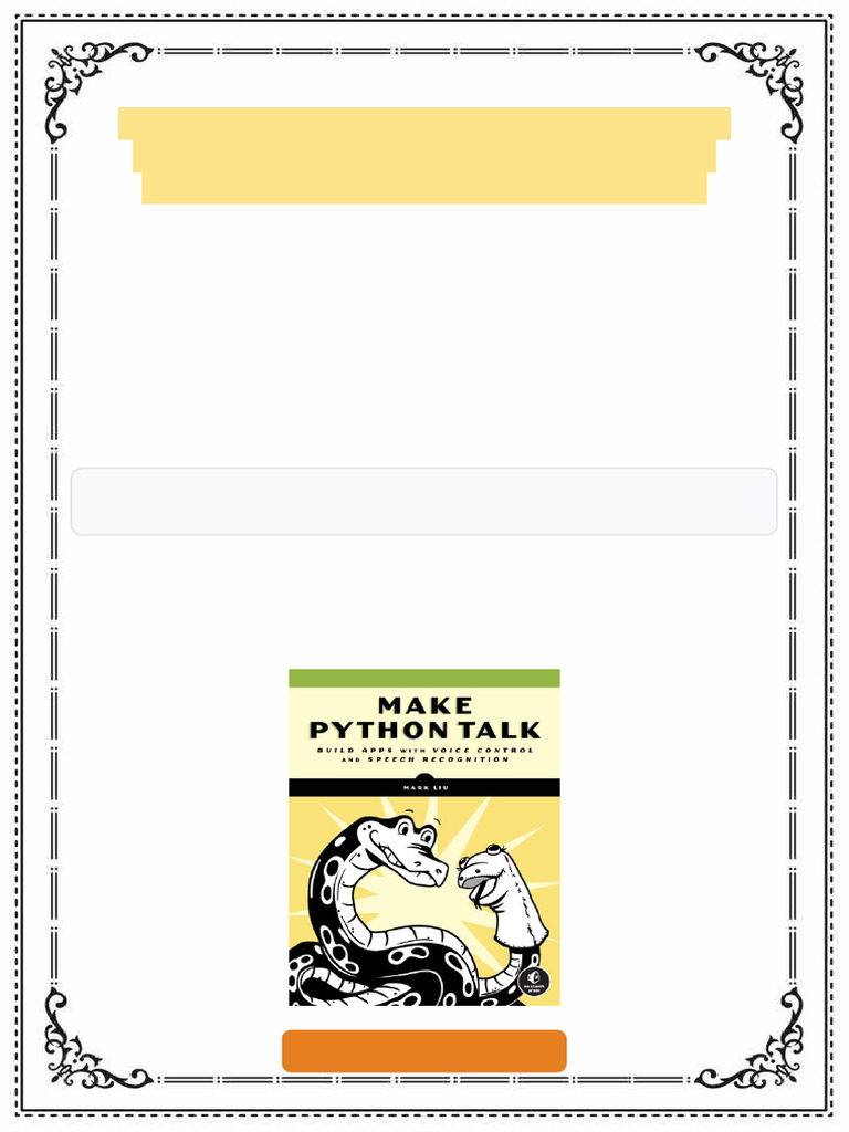 Make Python Talk Build Apps with Voice Control and Speech Recognition ...