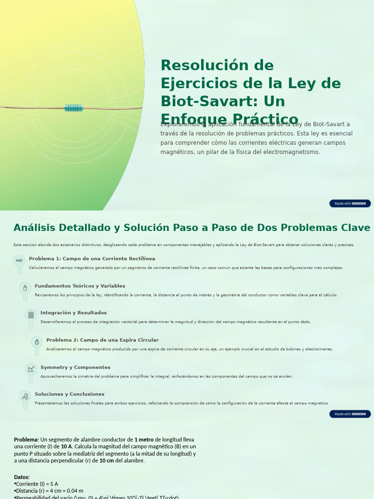 Resolucion de Ejercicios de La Ley de Biot Savart Un Enfoque Practico ...