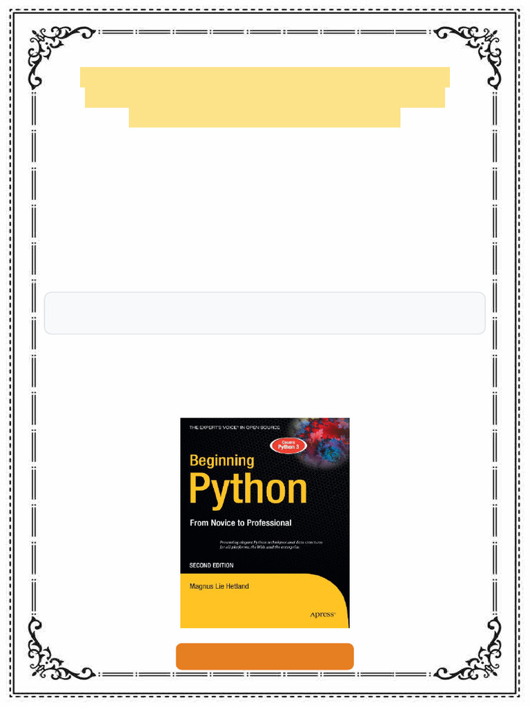 Beginning python from novice to professional 2nd Edition Magnus Lie ...